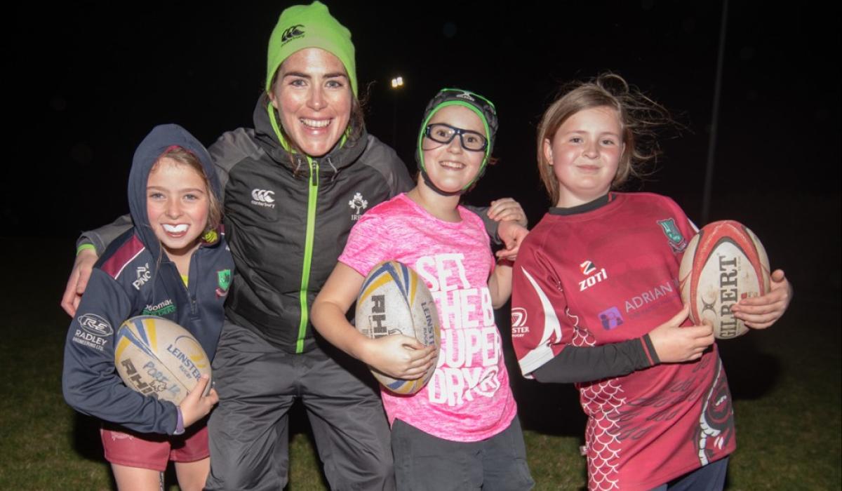 PICTURES - Irish rugby legend Nora Stapleton visits Portarlington RFC ...