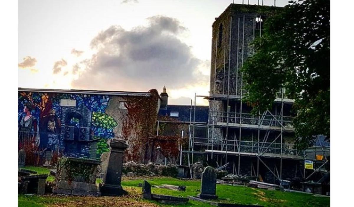 Stunning photo of historic Portlaoise church tower as work begins to ...