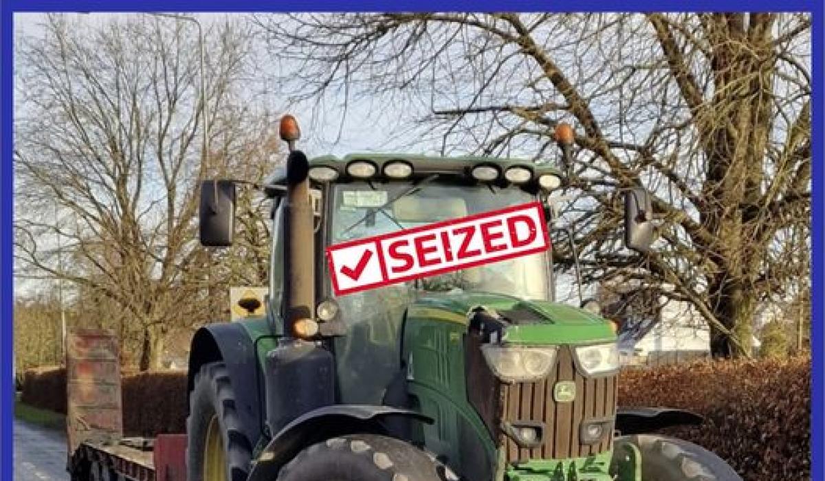 Laois Gardai seize John Deere tractor after spotting worn tyres - Laois Live