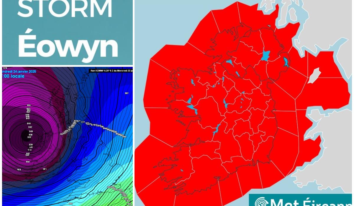 All Met Éireann Storm Éowyn Status Red Weather Warnings - Laois Live