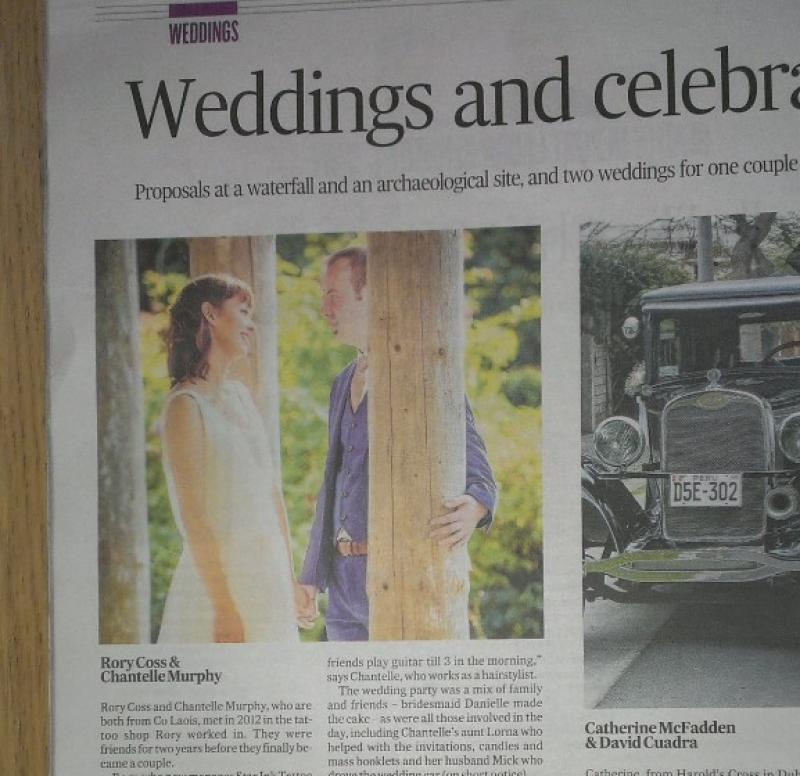 Laois happy couple feature in national newspaper wedding special this ...