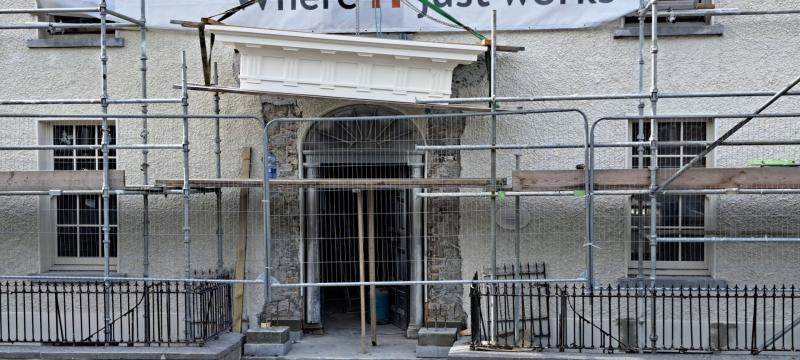 Historic portico being restored to Laois landmark building in ...