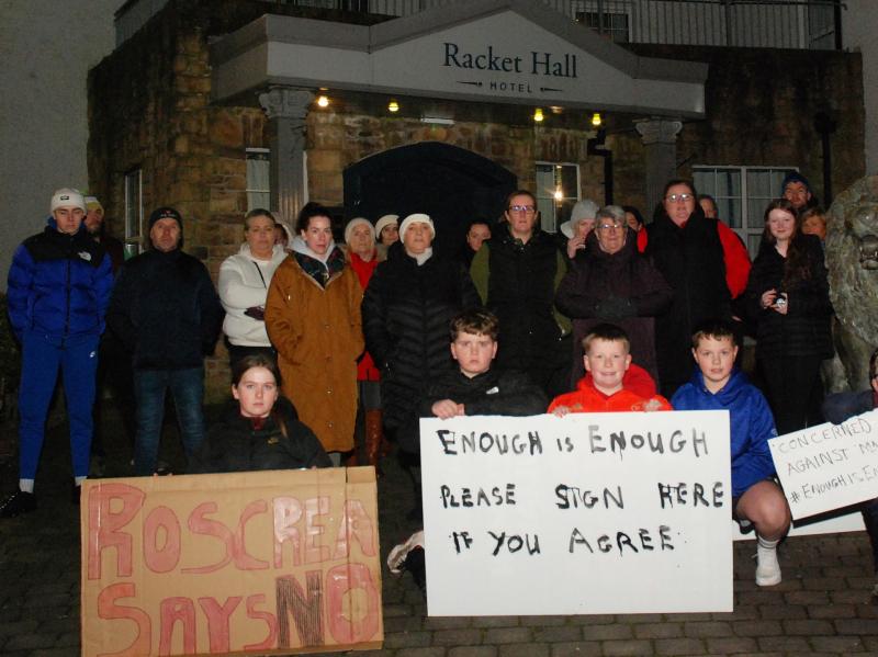 PICTURES: Roscrea asylum seeker protest at Racket Hall Hotel - Laois Live