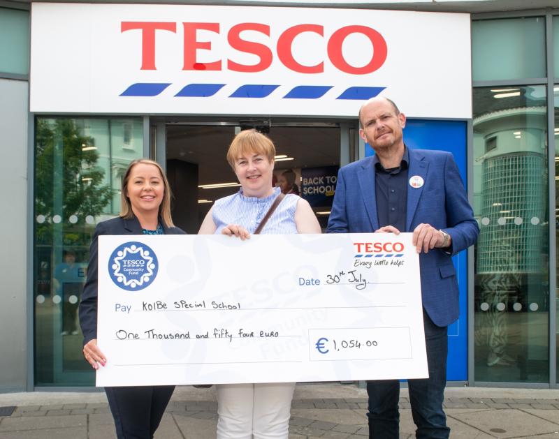 Laois Kolbe Special School presented with cheque from Tesco - Laois Live