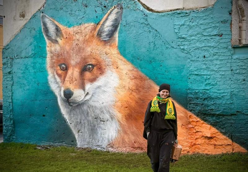 Laois artist winning attention for fantastic fox mural in Limerick city ...