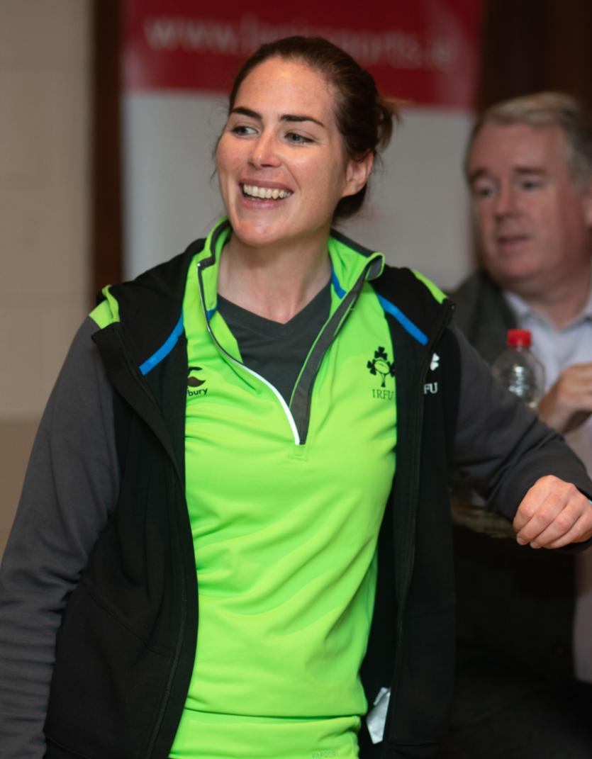 PICTURES - Irish rugby legend Nora Stapleton visits Portarlington RFC ...