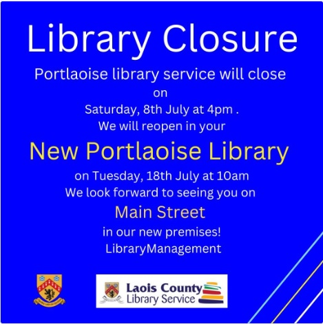Portlaoise library closing to move into long awaited new building ...