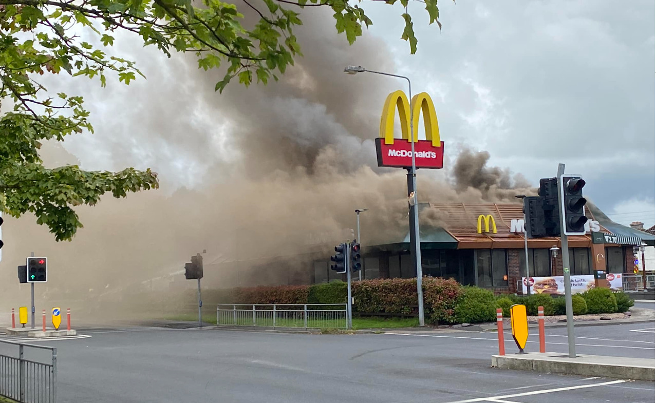 WATCH: McDonalds restaurant on fire in Newbridge - Laois Live